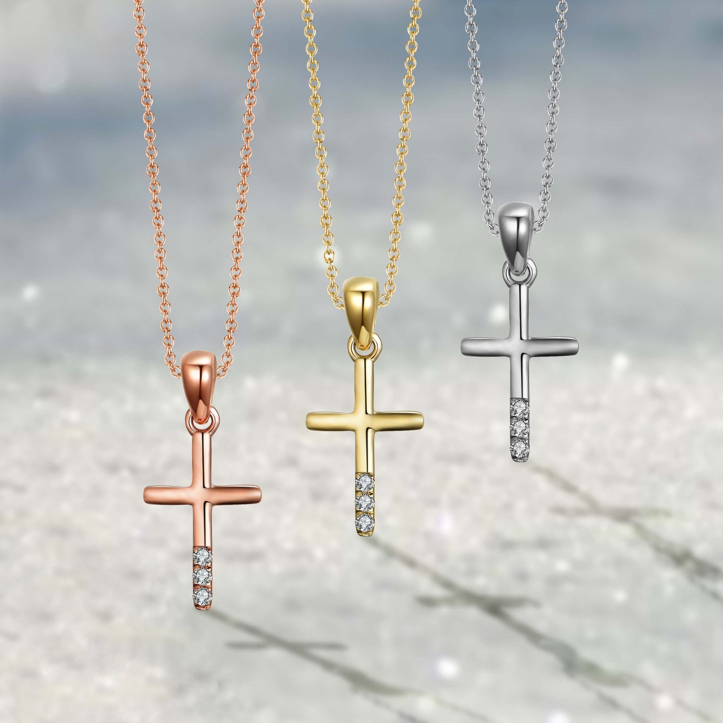 Mini Diamond Cross Rose Gold – Kline's Jewelry